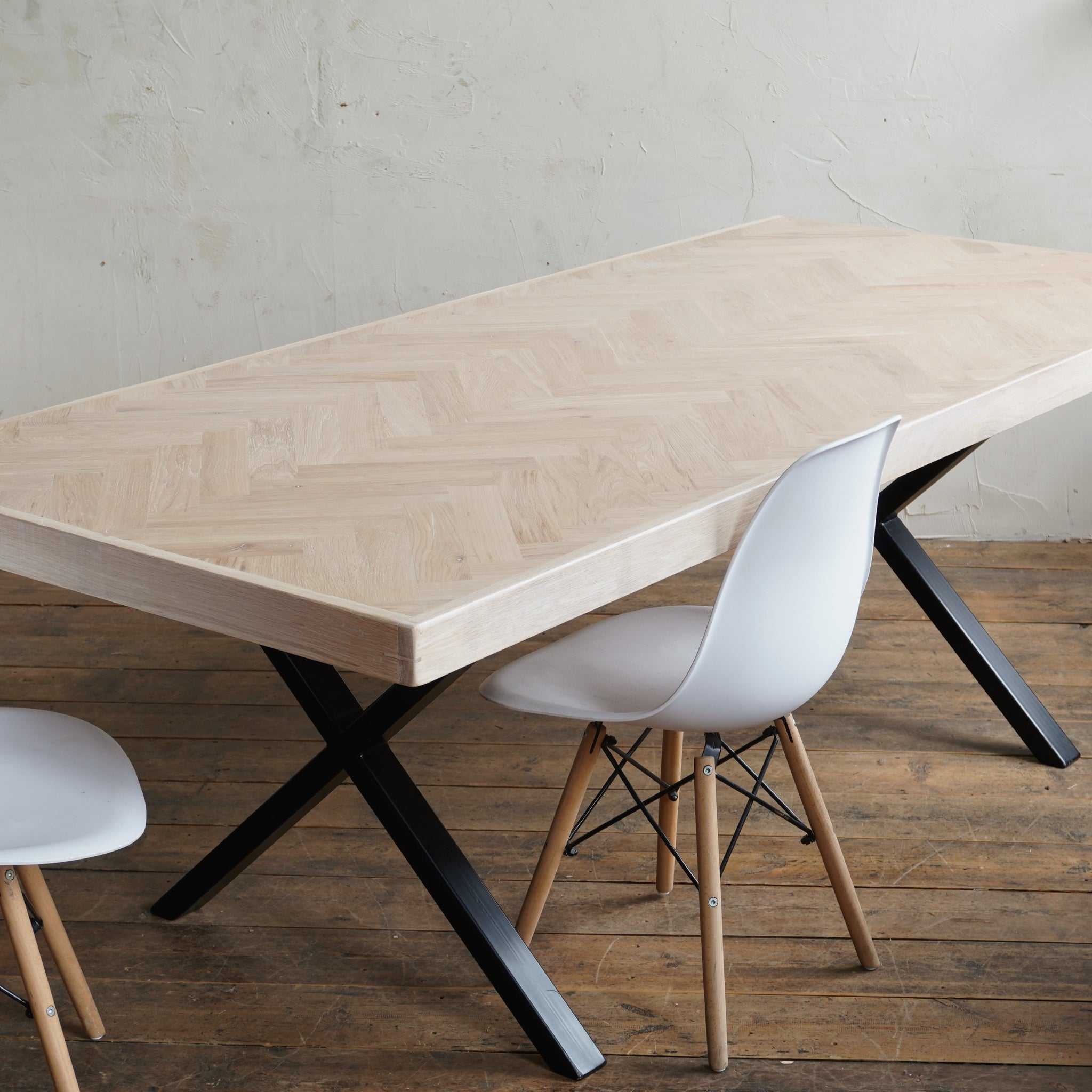 Herringbone Dining Table Grey Herringbone Top Dining Table